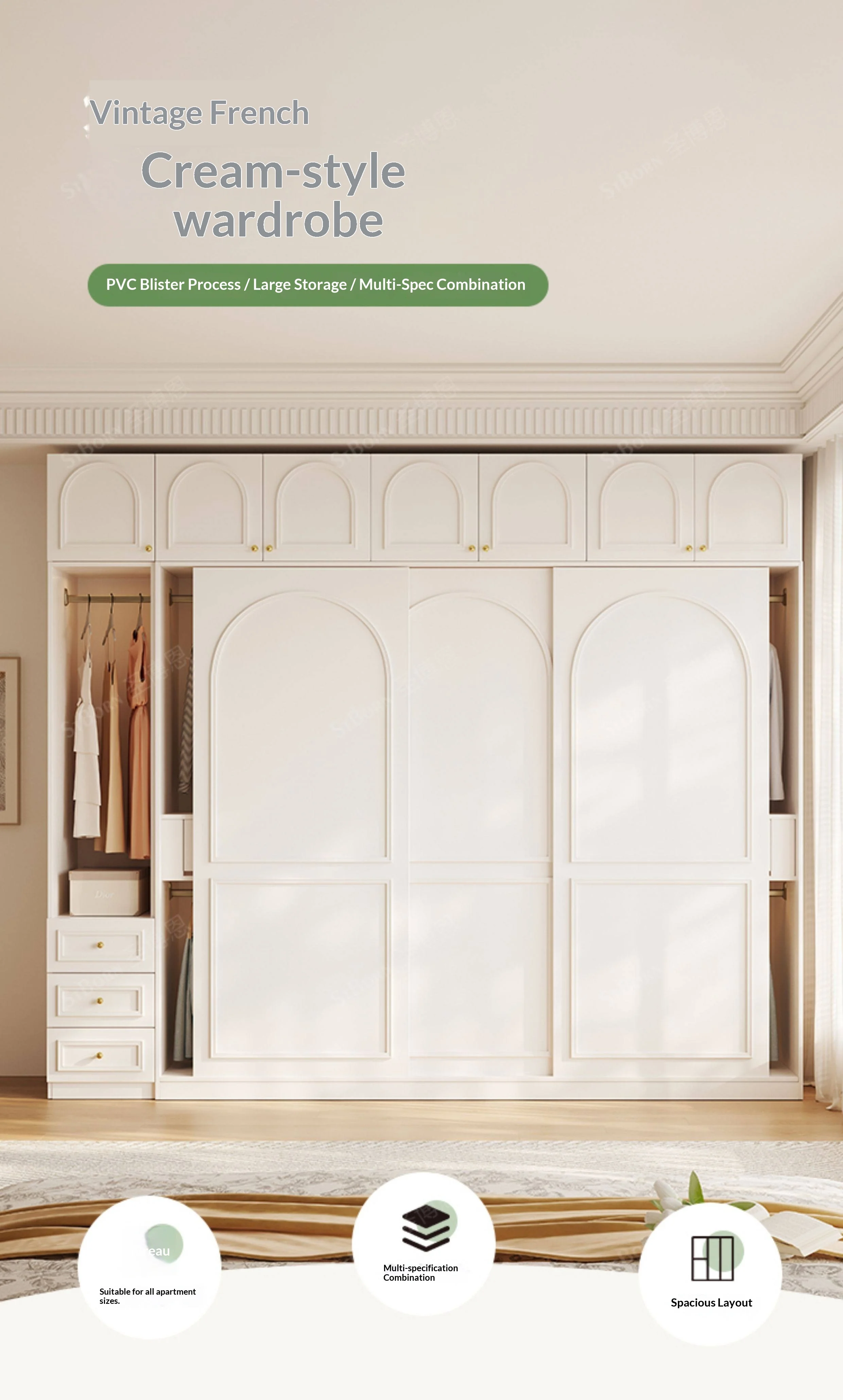 National Sliding Door Wardrobel Made in China for Bedroom Small ...