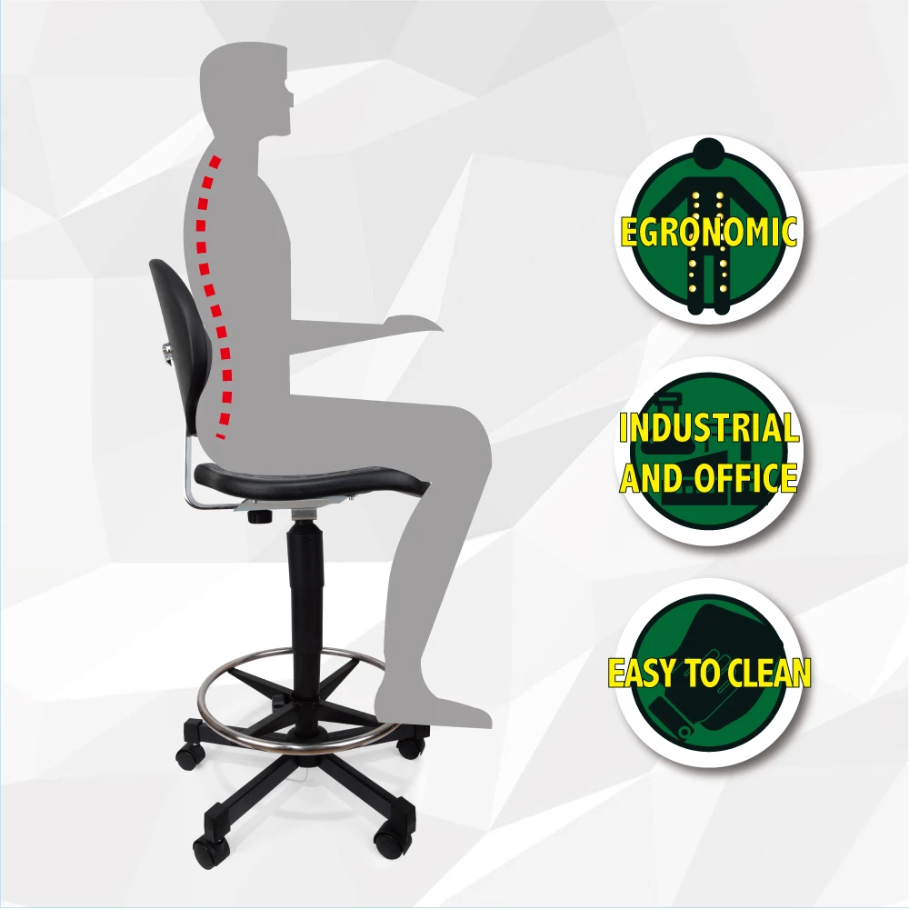 Industrial Workshop ESD Ergonomic Chair With Backrest Laboratory ...