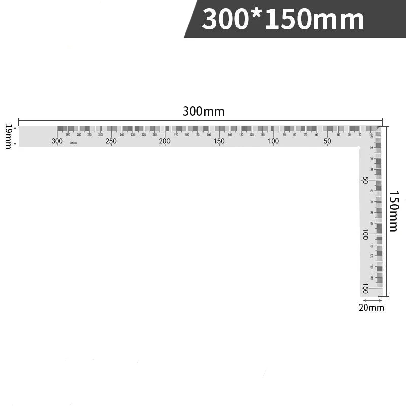 Engineering 90 Degree L-shape Square Ruler Iron Try square Measuring ...