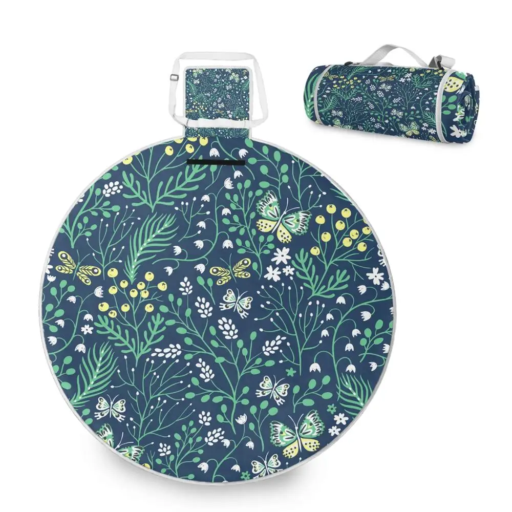 Custom Printed Waterproof Picnic Mat Creative Round Outdoor Camping ...