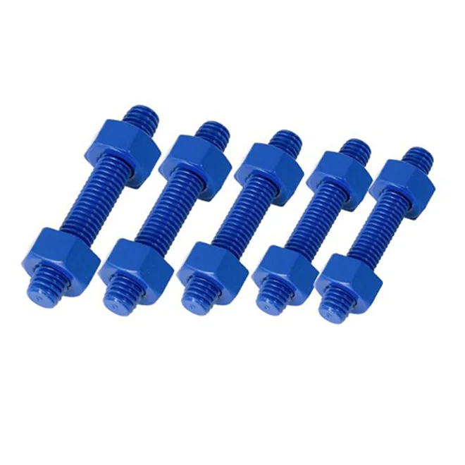 Blue Teflon Carbon Steel Tastm A193 B7 Stud Bolt With Nuts Thread Rod ...