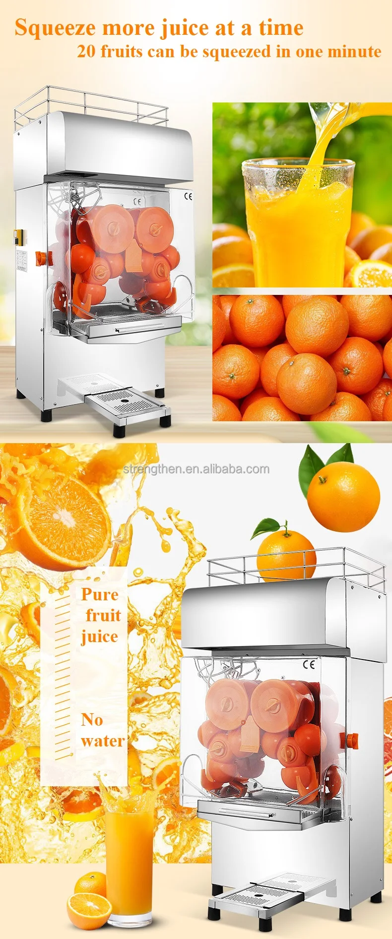 Commercial Stainless Steel Fresh Fruit Juicer Lar Automatic Peeling ...