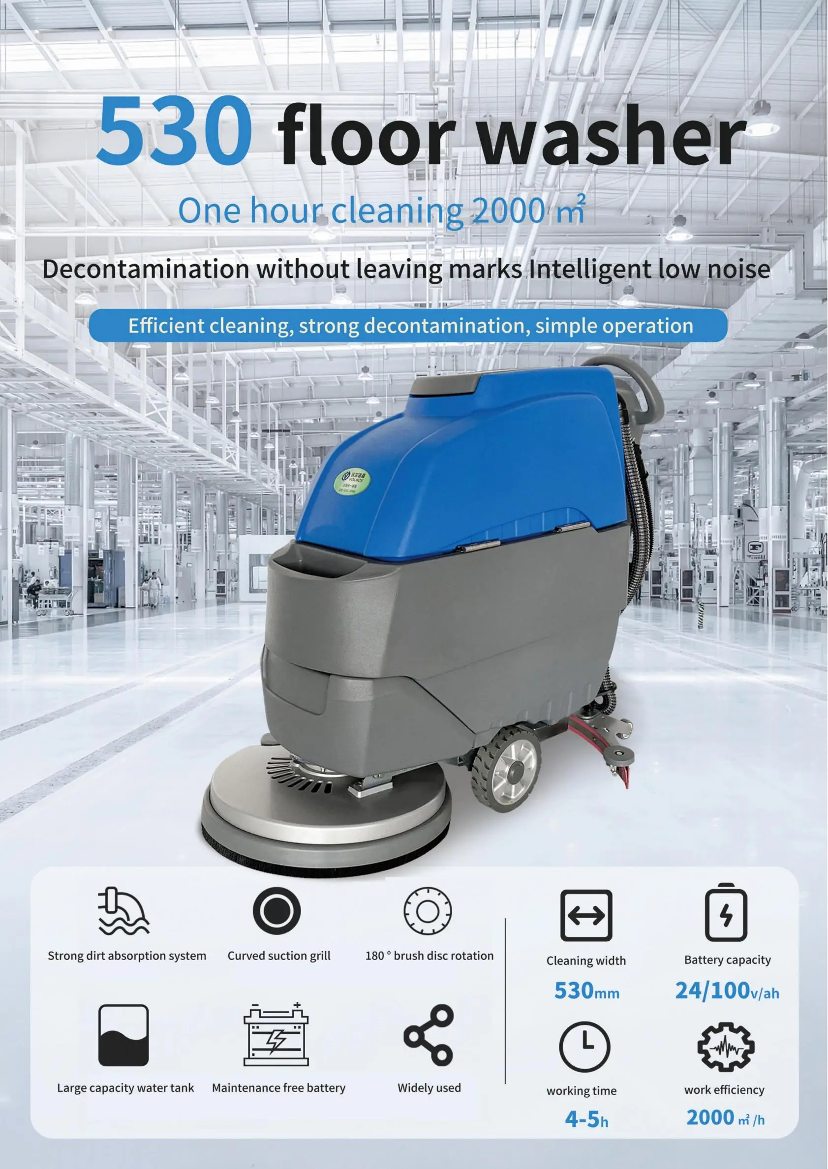 Walk Behind Electric Floor Scrubber - Buy Floor Scrubber Machine ...