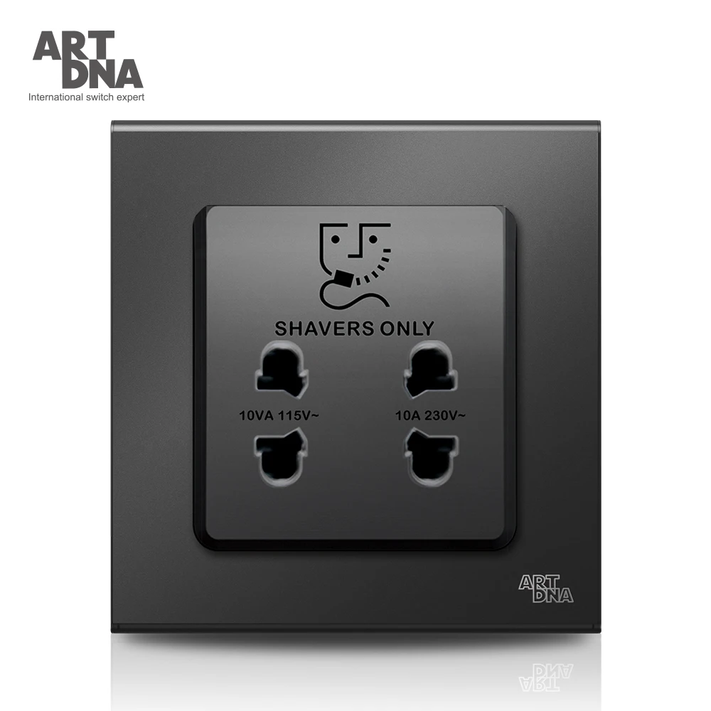 Customizable Artdna Bathroom Shaver Socket - IP20, UK Plug