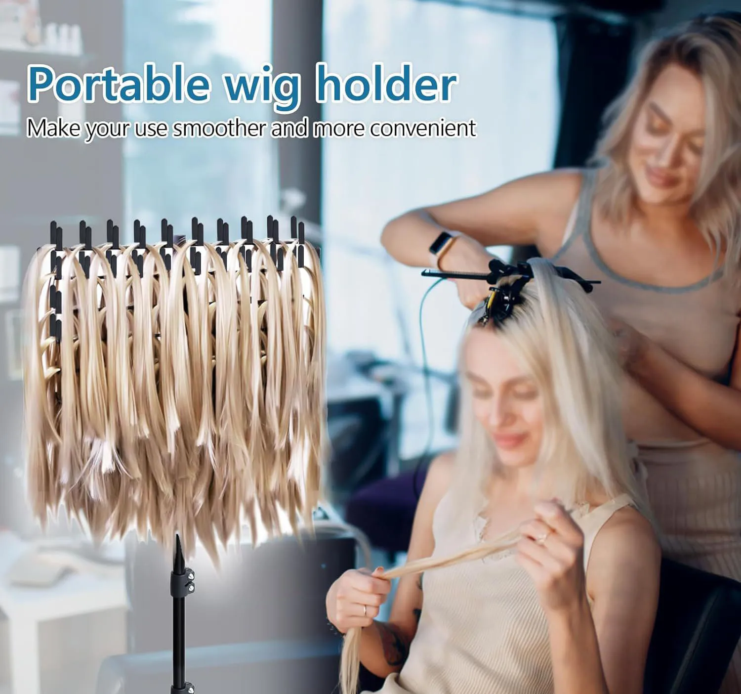 Wig Braiding Stand Salon Pegs Braiding Hair Rack Display Stand Height ...