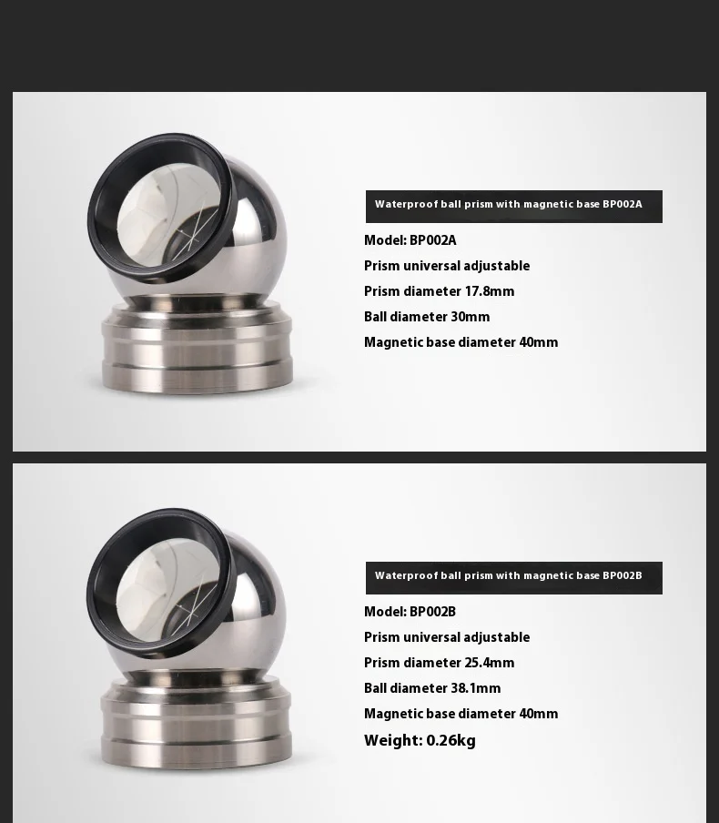 Total Station Accessory Spherical Prism Head for Tunnel Monitoring ...