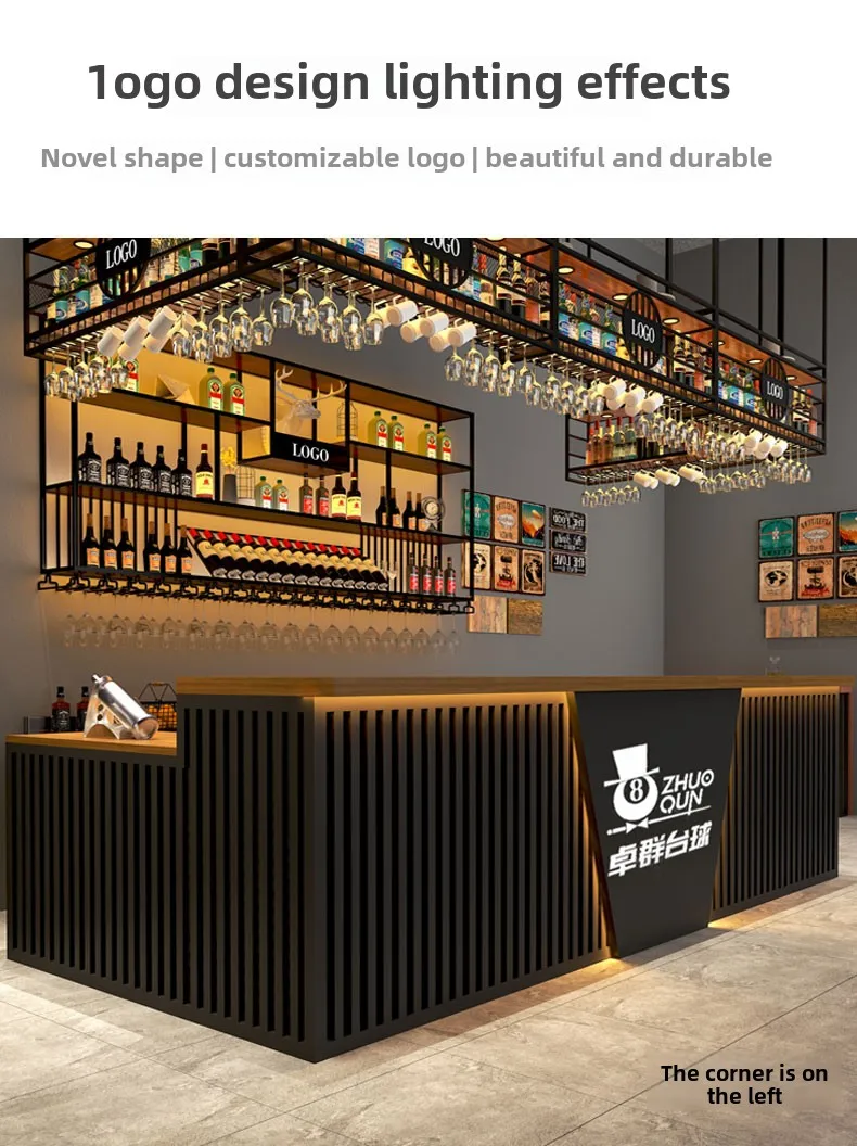 Retro Industrial Style Metal Reception Counter for Mall Cashier ...