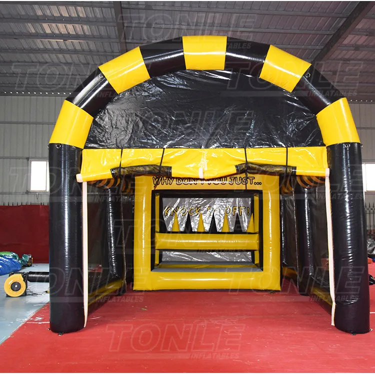 Yellow Knock It Off/ Knock Me Out Down Inflatable Archery Hoverball Tag ...