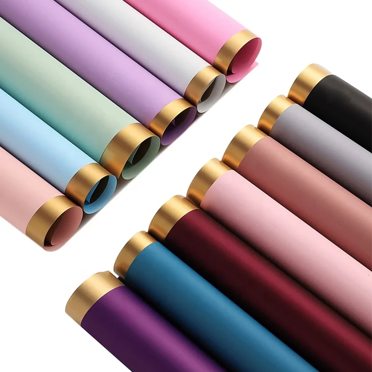 Latest Hot 20pcs bag Waterproof Bouquet Wrapping Paper 2 Tone Colors Luxury Gold Flower Wrapping latest-hot-20pcs-bag-waterproof-bouquet-wrapping-paper-2-tone-colors-luxury-gold-flower-wrapping