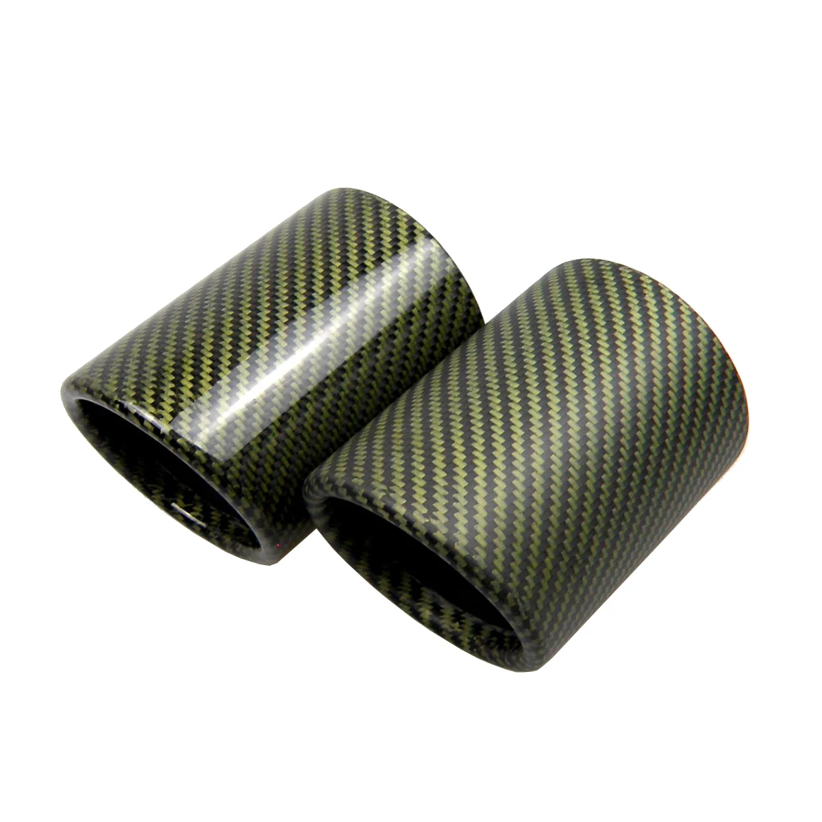 Car Universal Green Carbon Fiber Exhaust Tip Cover Exhaust Muffler Pipe ...