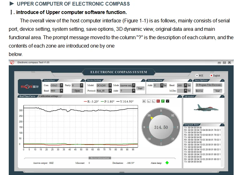 Hcm508 Industrial Analog/digital Compass Sensor With Heading 4-20ma ...