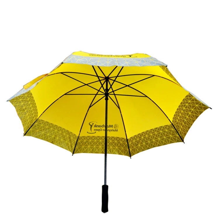 Manual Open Eva Handle Outdoor Gift Set Yellow Golf Umbrella ...