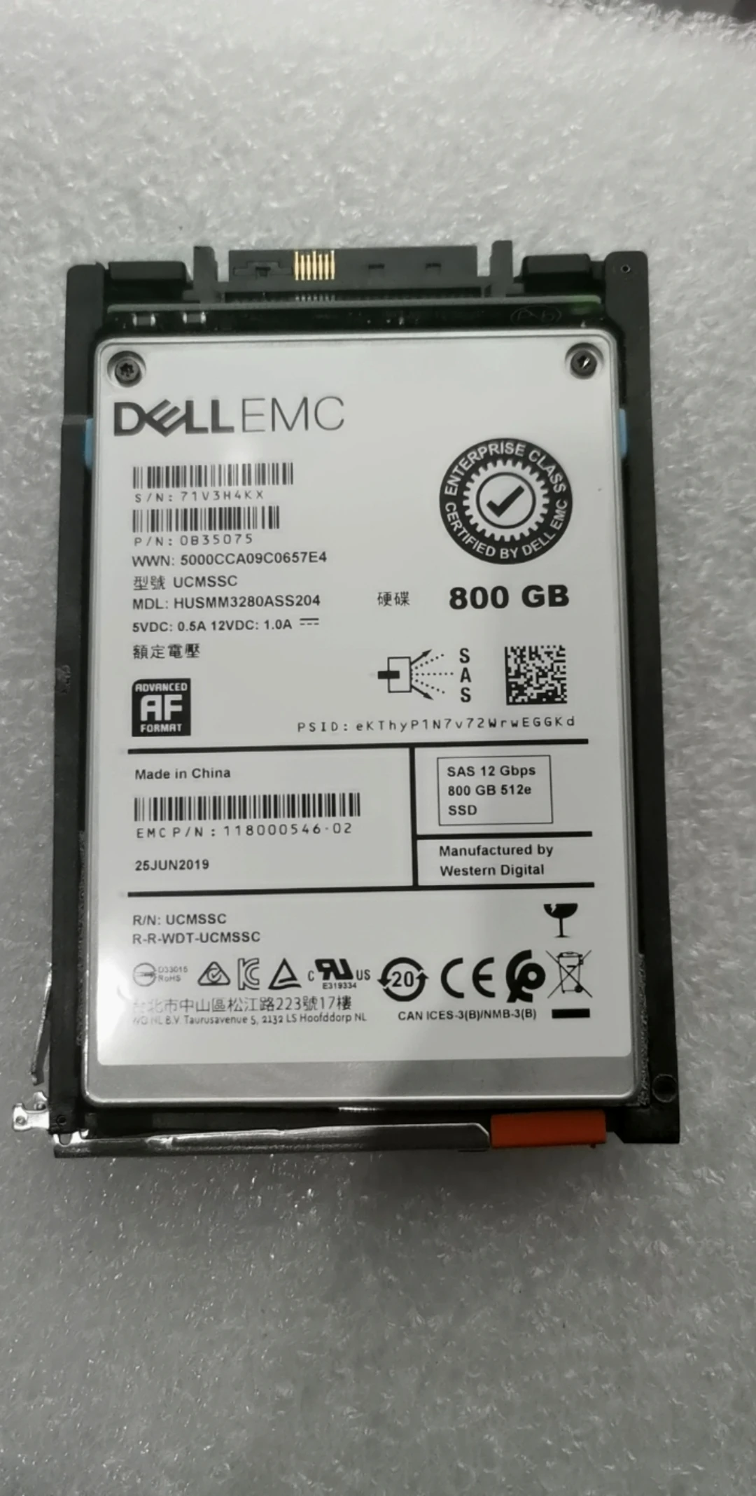 EMC Unity 1.2TB 10K 2.5 12gb/s SAS HDD - D3-2S10-1200