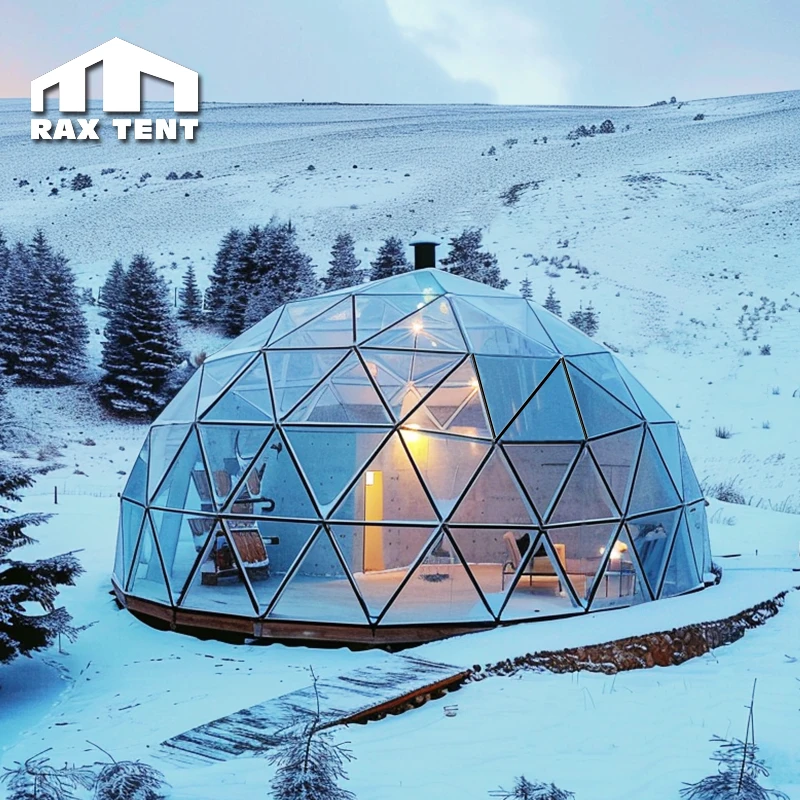 8M Snow Dome Tent - Glass Dome Glamping for Hotels & Resorts