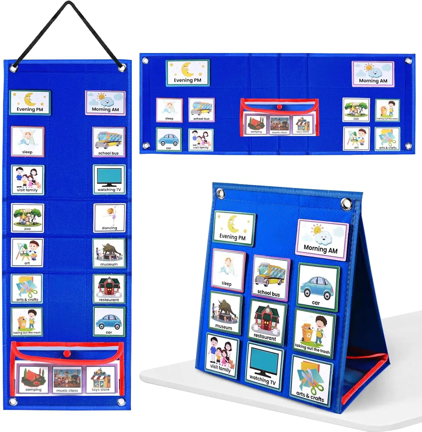 Kids Visual Schedule Calendar Chart 2 In 1 Autism Daily Chore Routine ...