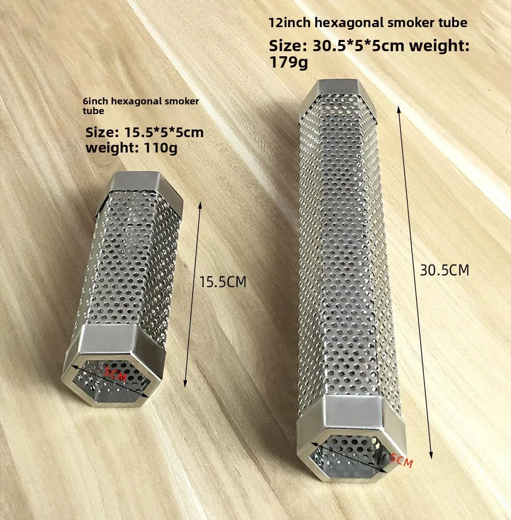 Stainless Steel Round Hexagonal Smoker Box Fruitwood BBQ Accessories ...