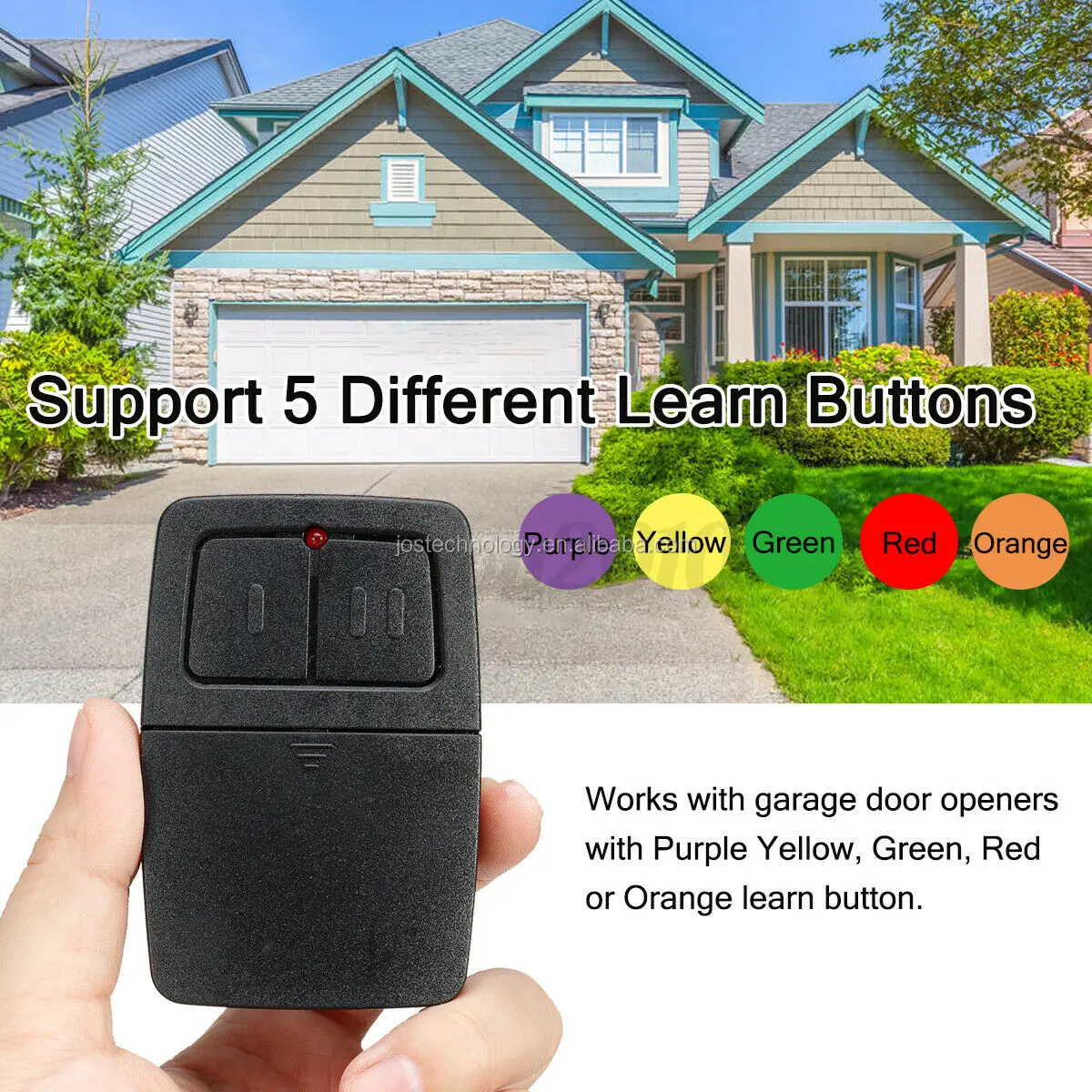 KLIK1U-BK Clicker 2-Button Garage Door Opener Remote with Visor Clip ...