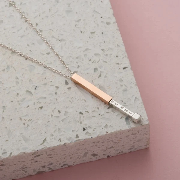 Custom Name Necklace Hidden Message Bar Necklace Sweet Words Engraved ...
