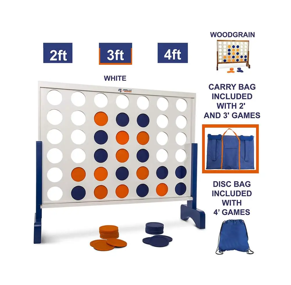 3ft/4ft Giant Wooden 4 In A Row Game Huge 4 Connect Family Fun - Buy ...