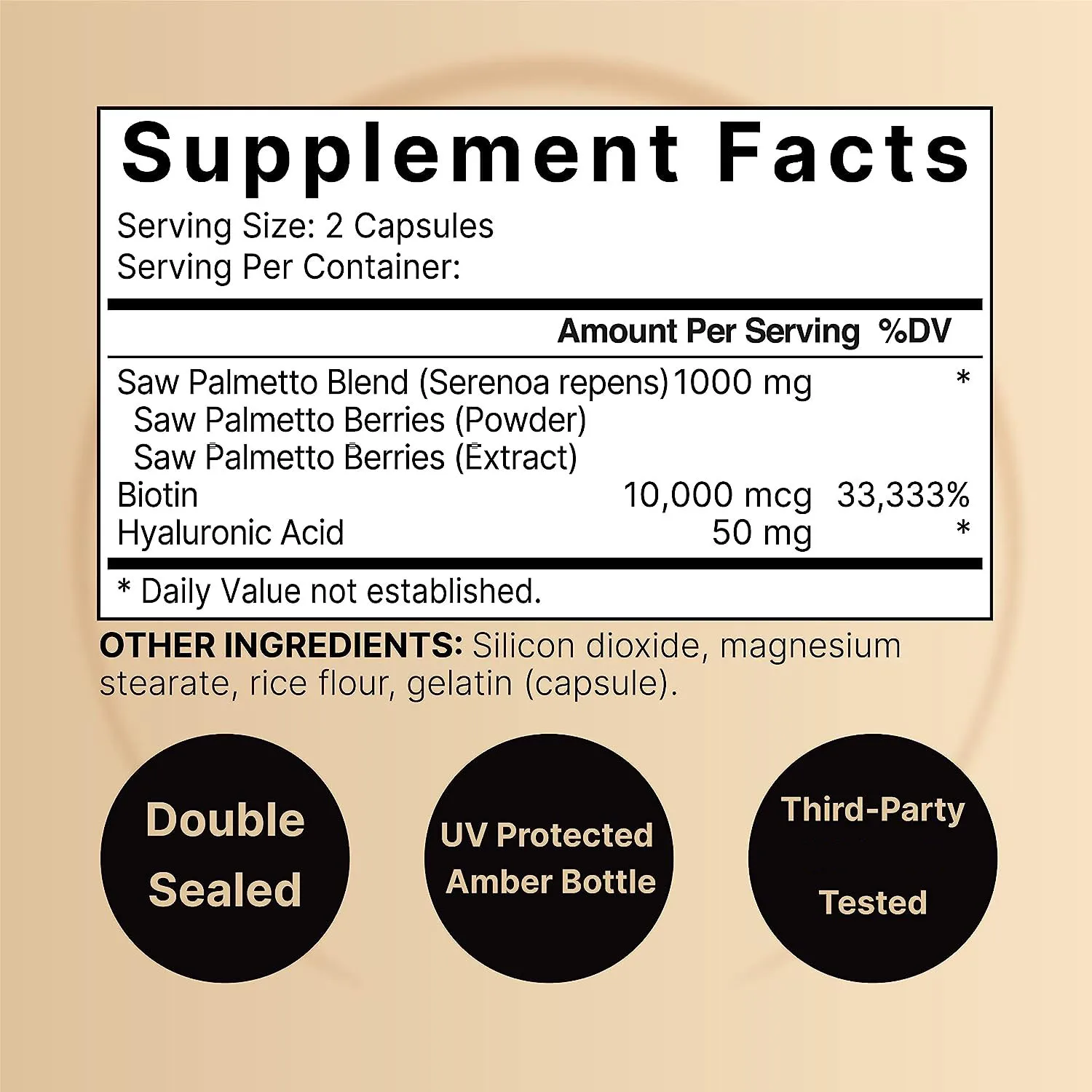 Saw Palm Supplement Saw Palm Capsule Contains Hyaluronic Acid and ...