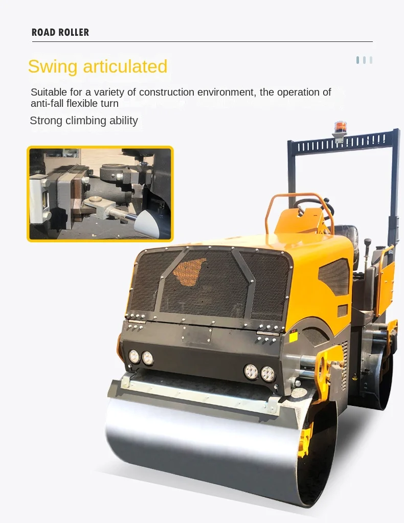 2 Tons Double Vibratory Roller Honda Engine High Efficiency Earthwork ...