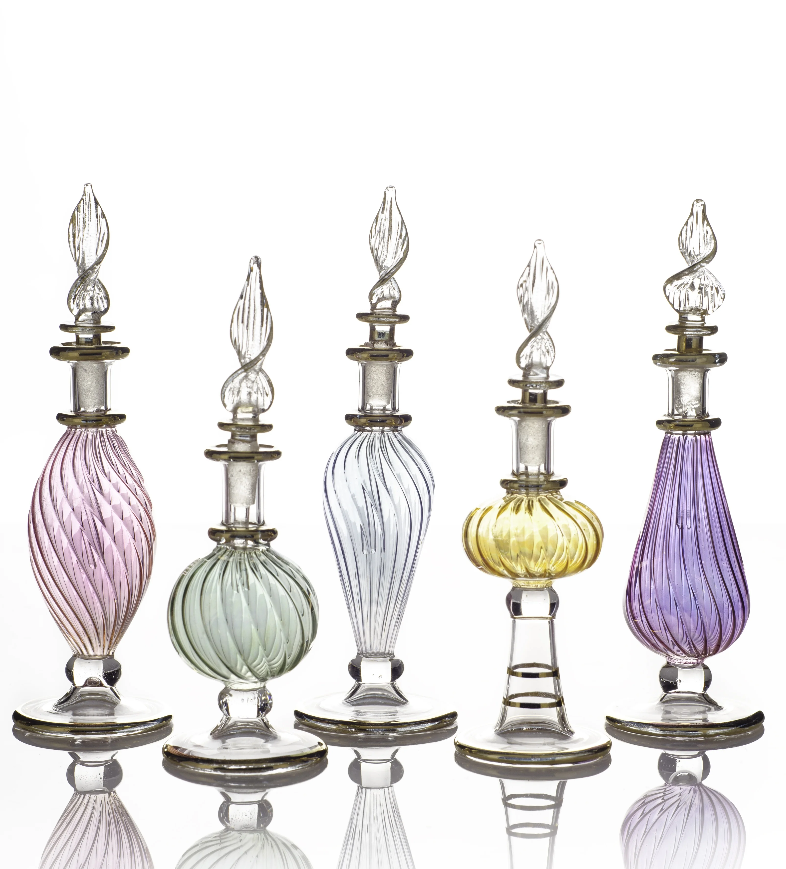 Egyptian Glass Perfume Bottle - Elegant Essential Oil Vessel