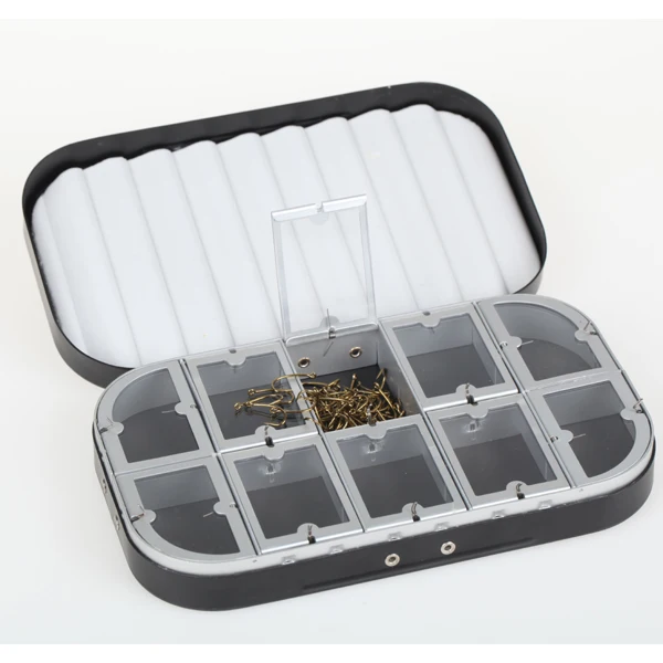 Classic Aluminum Fly Box with Compartments for Trout Flies