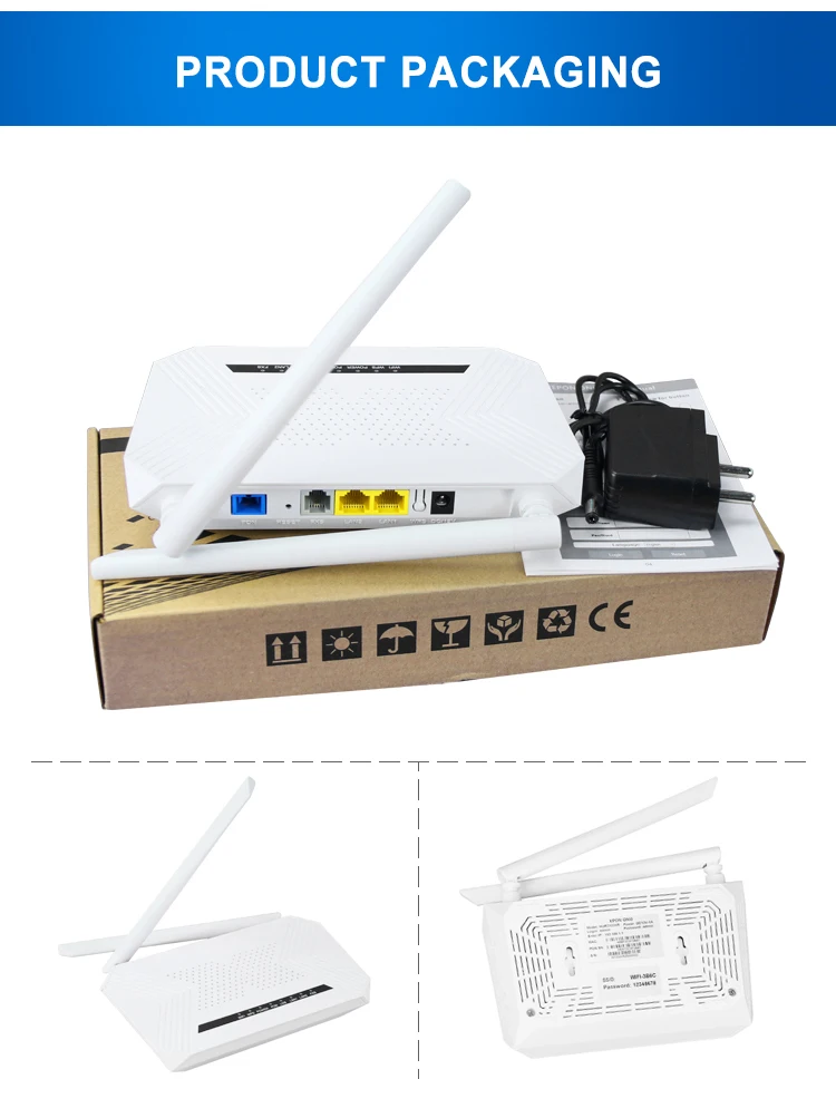 FTTH Fiber Optic Network Router 1GE 1FE WIFI 1POT Dual Pon Port XPON GEPON EPON GPON ONU ...