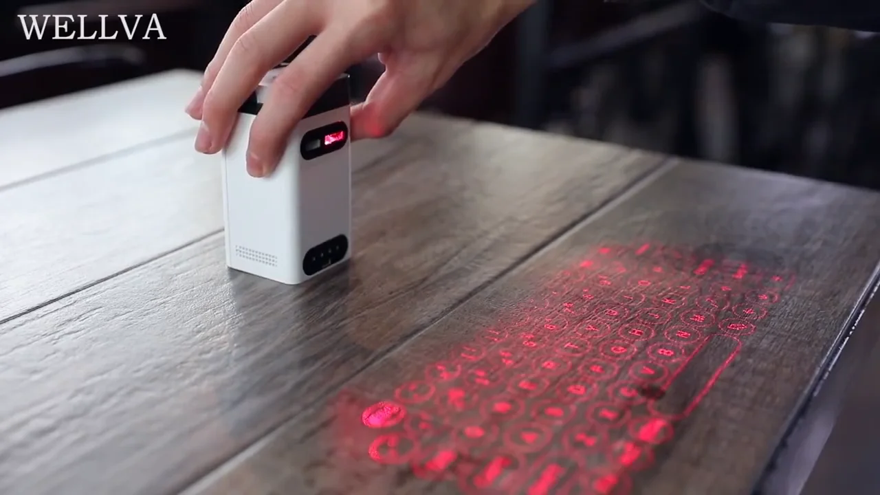 Mini Pocket Virtual Proyeksi Projector Teclado Para Celular Wireless ...