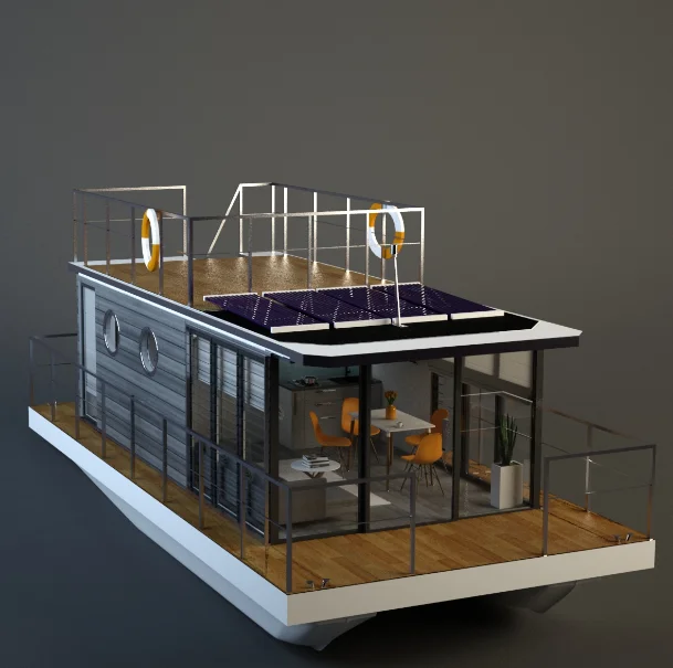 Modern Container Housing Powerboat Houseboat Floating Hotel Fishing ...