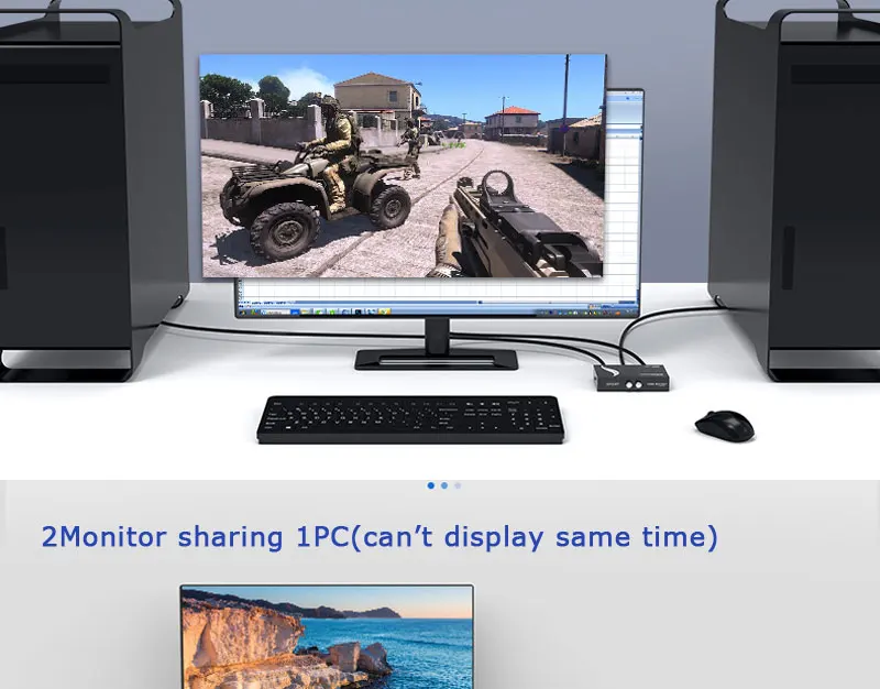 2 Port Monitor Switch Manual Selector Box Rgb Splitter Vga 2:1 Qwxga ...