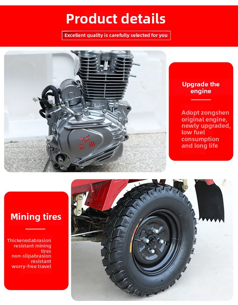 Three-Wheeled Gasoline Engine Motorcycle EEC Certified Heavy-Duty King ...