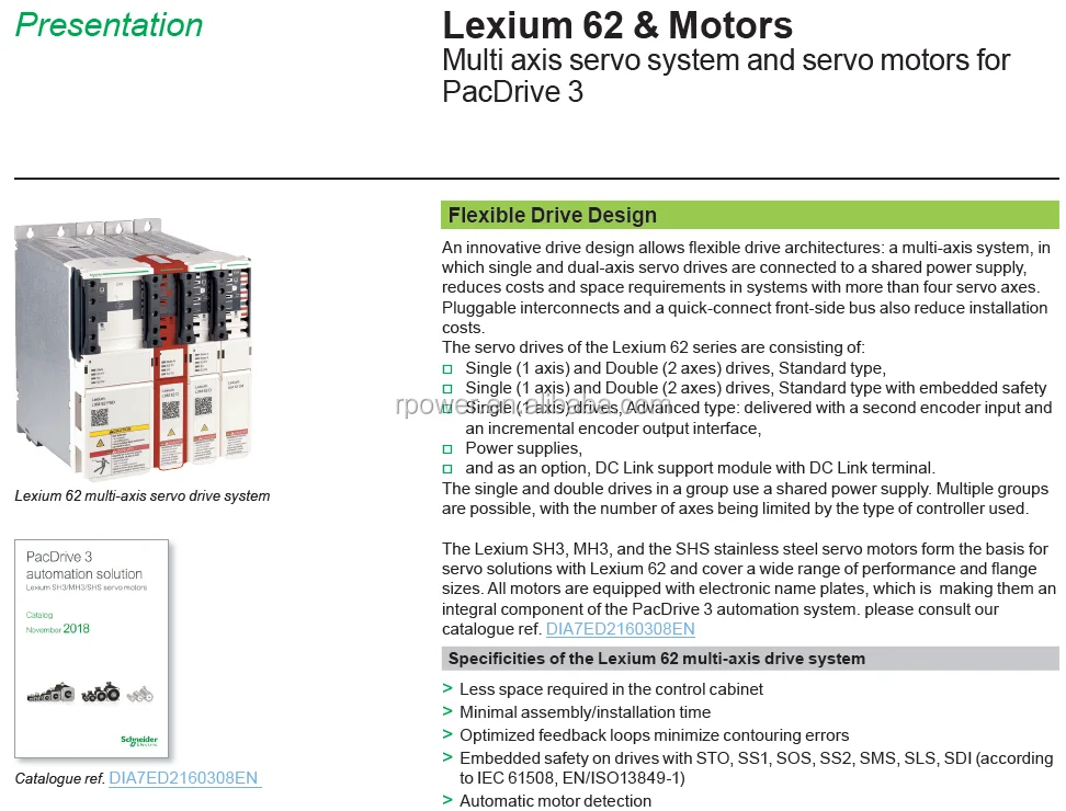 Schneider Lexium 62 & Motors Multi Axis Servo System And Servo Motors ...