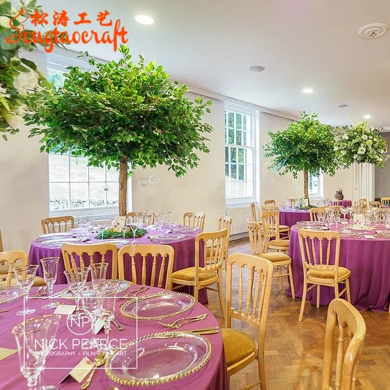 Indoor Fake Silk Leave Trees Artificial Ficus Tree For Home Wedding ...
