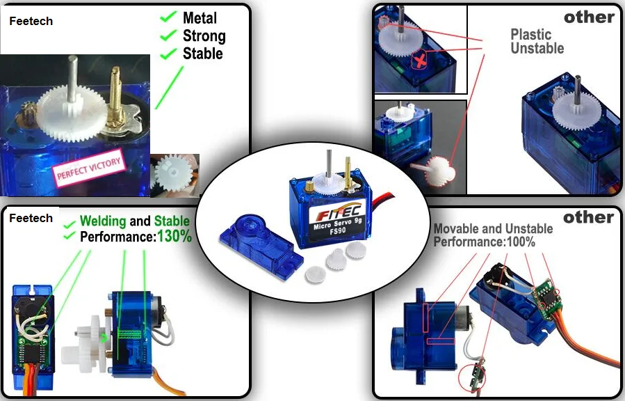 SG90 9G Micro Servo Motor - DIY Spare Parts for RC Quadcopter