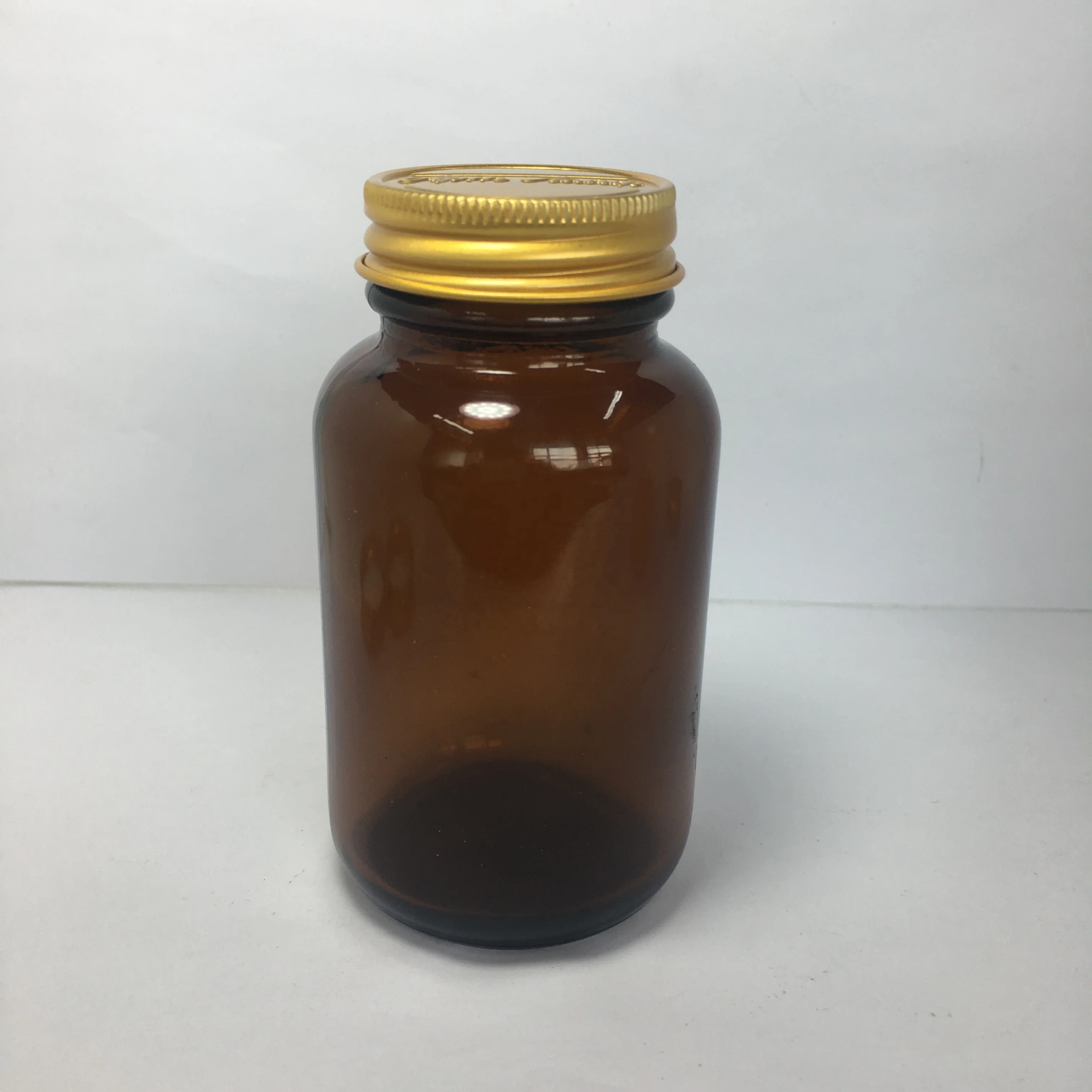 120ml Amber Glass Bottle with Custom Gold Cap for Medicine