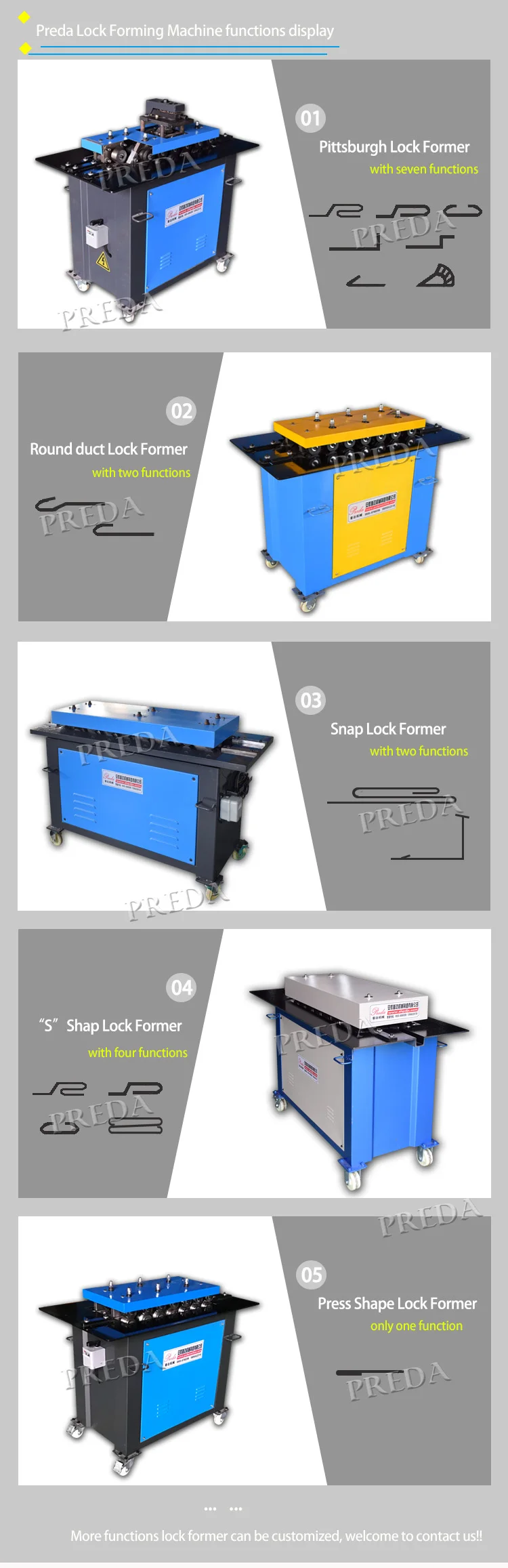 1.5mm Sheet Pittsburgh Lockformer HVAC Duct Nip Lock Forming Machine on ...