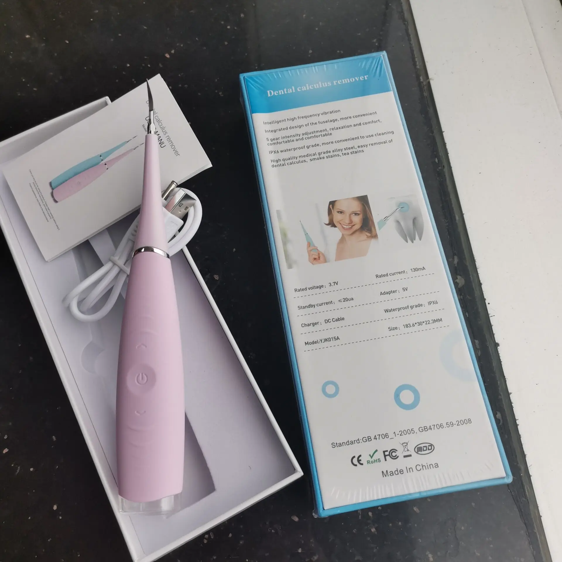 Portable Electric Ultrasonic Dental Scaler Tooth Calculus Tool Sonic ...