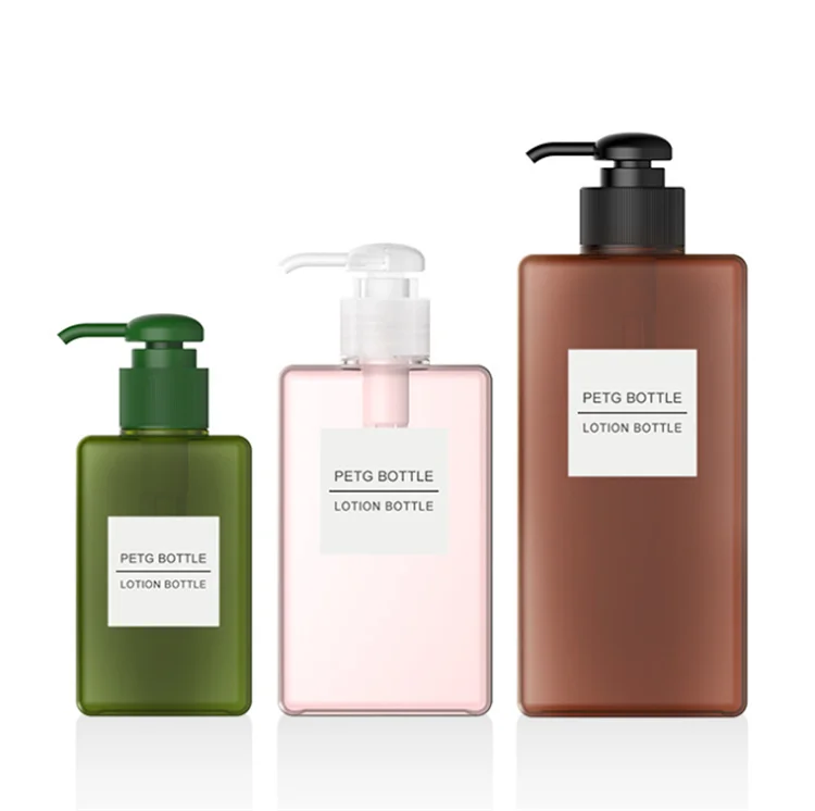 Customized square shampoo bottle/shampoo and shower gel dispenser ...