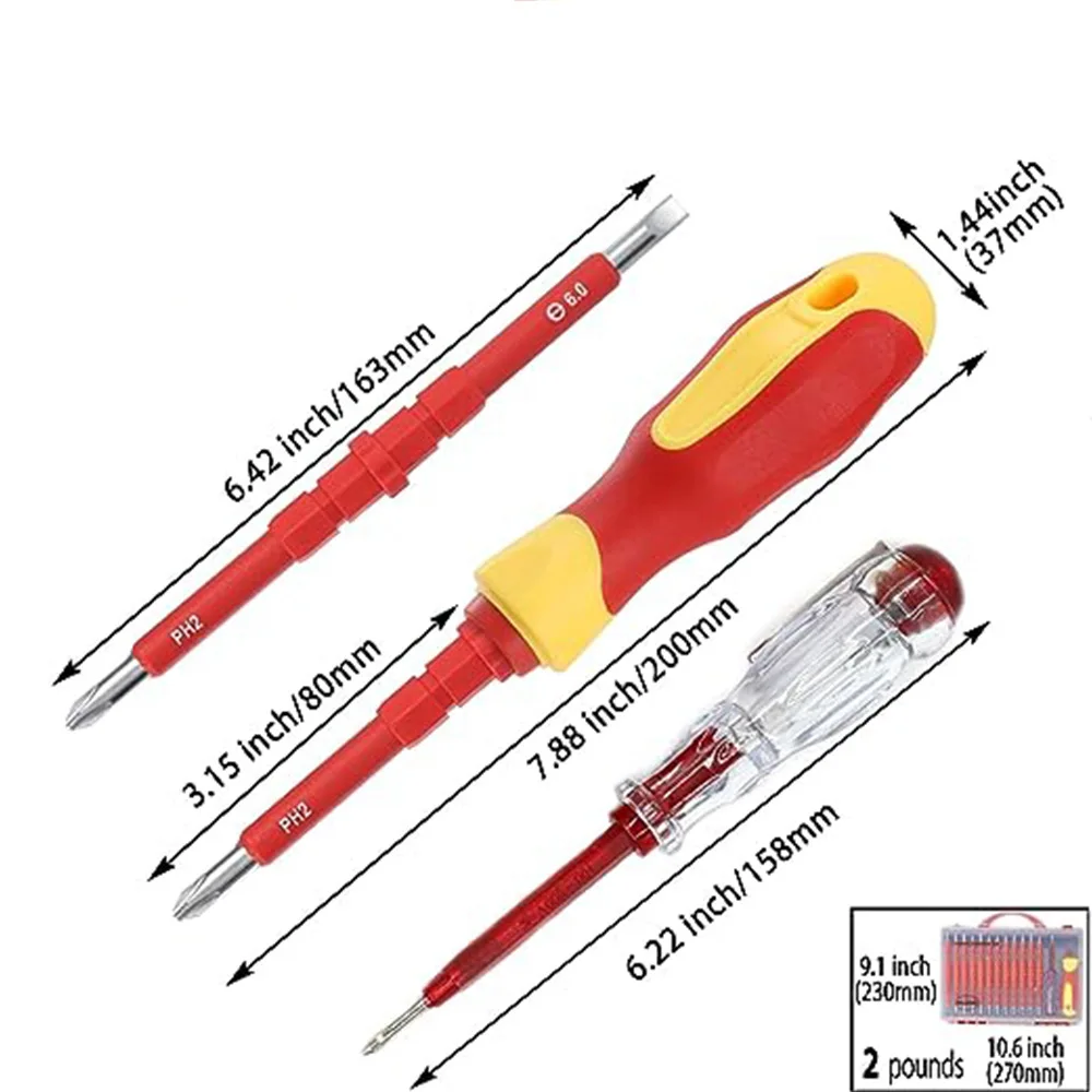 Myj Insulated Screwdriver Set 14 In 1 Vde Magnetic Dual Ends ...