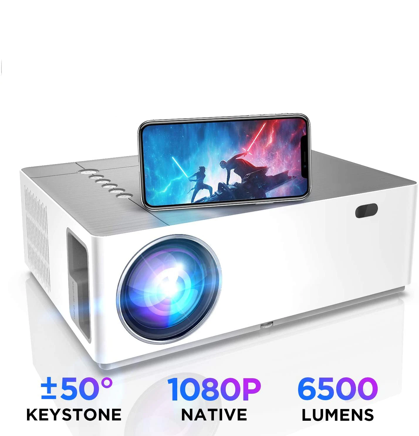 Native 1920x1080 Full Hd Movie Projector Compatible With Vga/hd-mi/tv ...