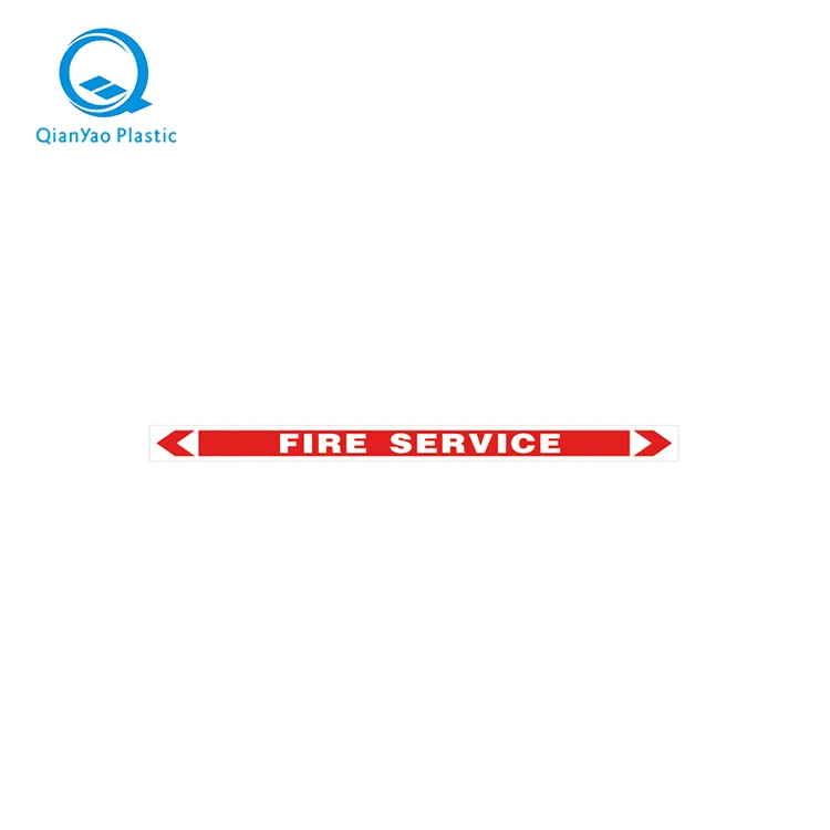 Red Fire Custom Stickers Duct Marking Self-adhesive Pipe Marker Pipe ...