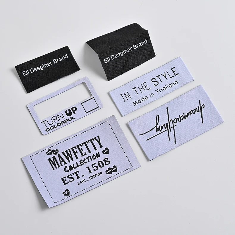 Custom Printed Brand Logo Clothes Labels Tags Woven Sewn In Garment ...