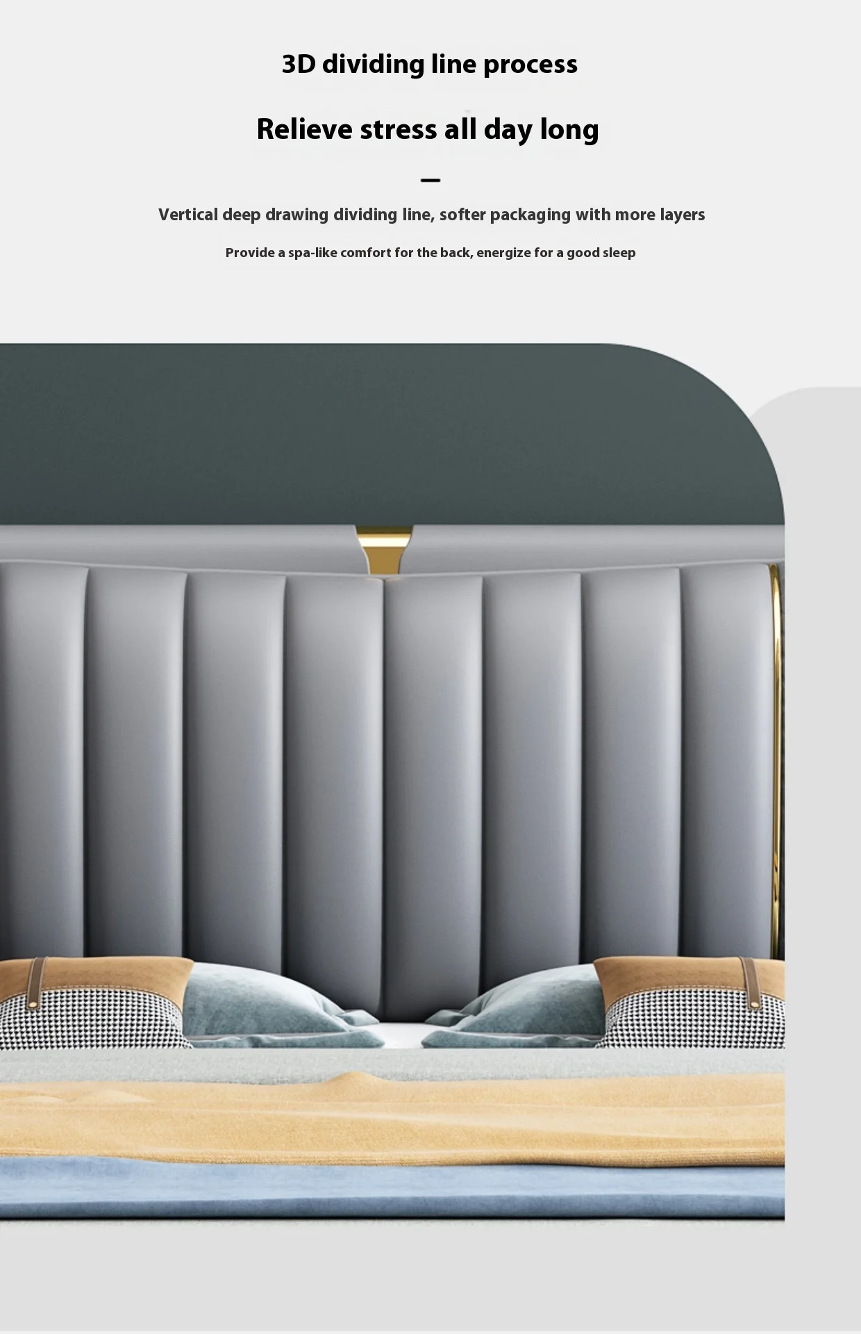 Modern Luxury Upholstered Bed Simple King Size Soft Bed Frame Bedroom ...