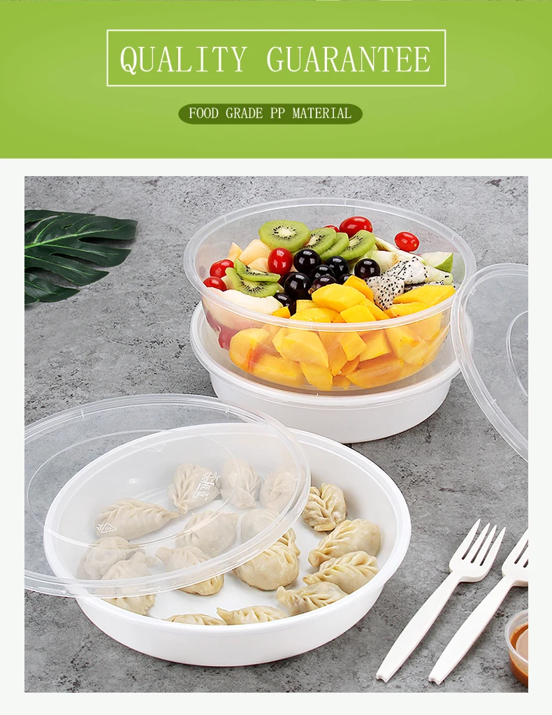 Take Away Plate Round Bowl Container Disposable Food Delivery Plastic ...