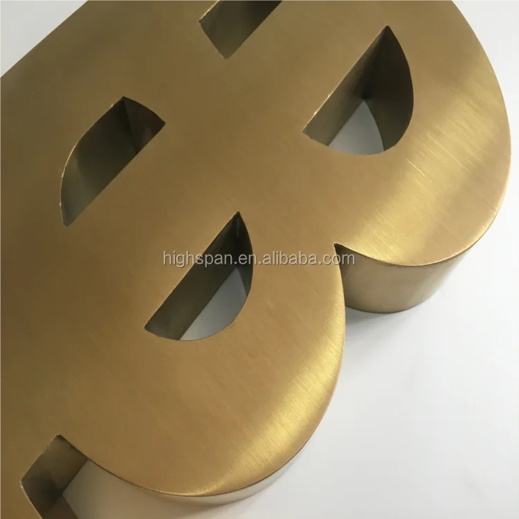 Light Weight Self Adhesive Metal Letter Polished Sign Painted 3d ...