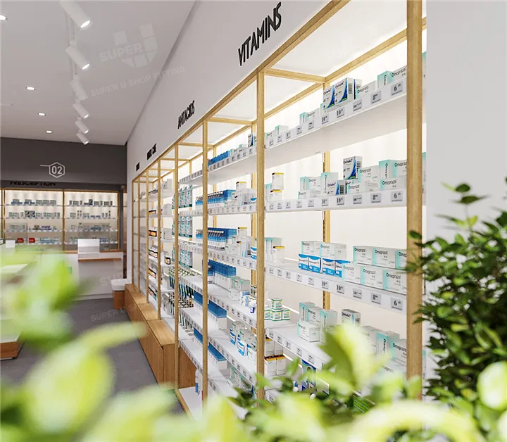 Custom Pharmacy Shelves - Professional Medical Display Racks