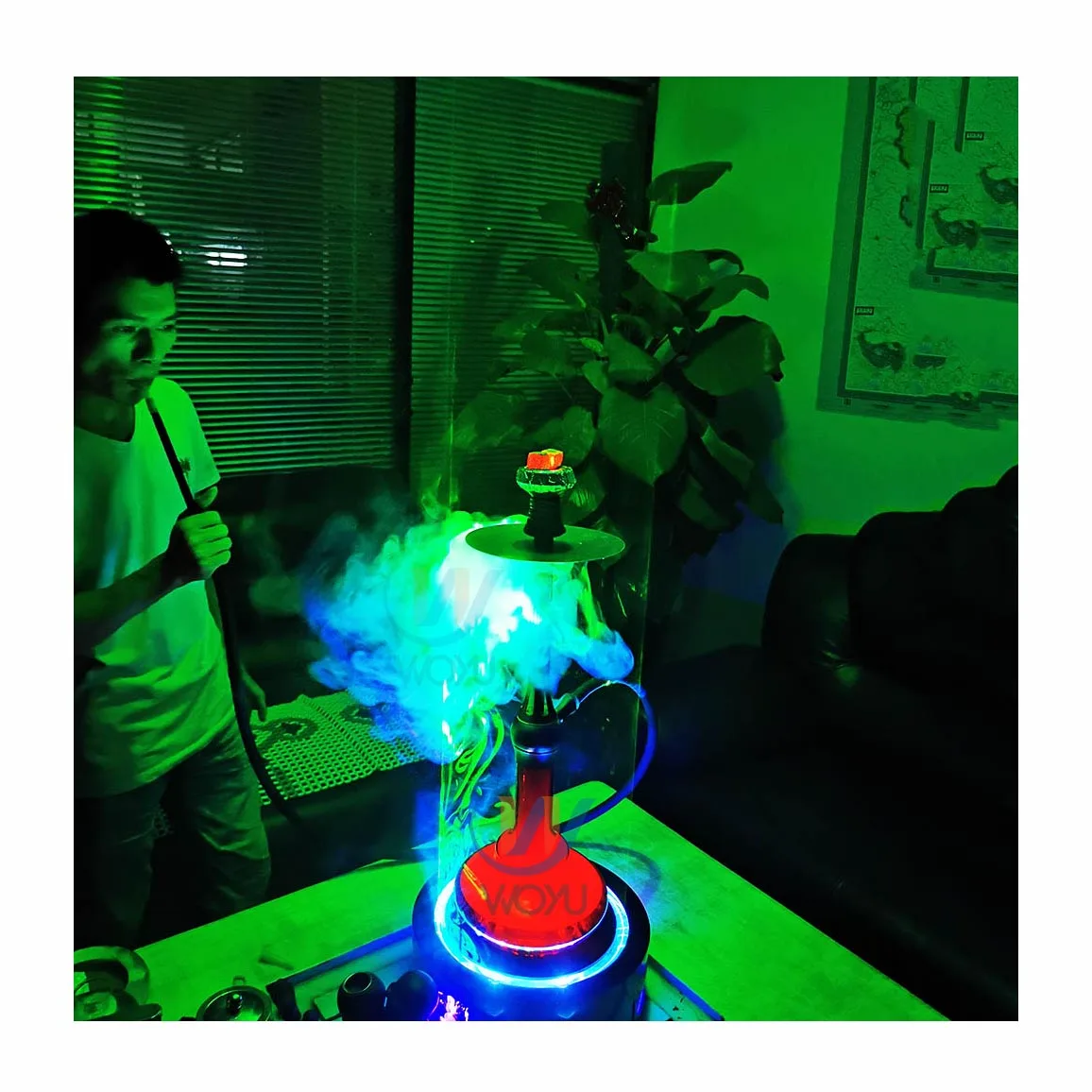 Rechargeable Laser Led Light Base Hookah Shisha Glass Bottle Display Decoration Led Plate For ...