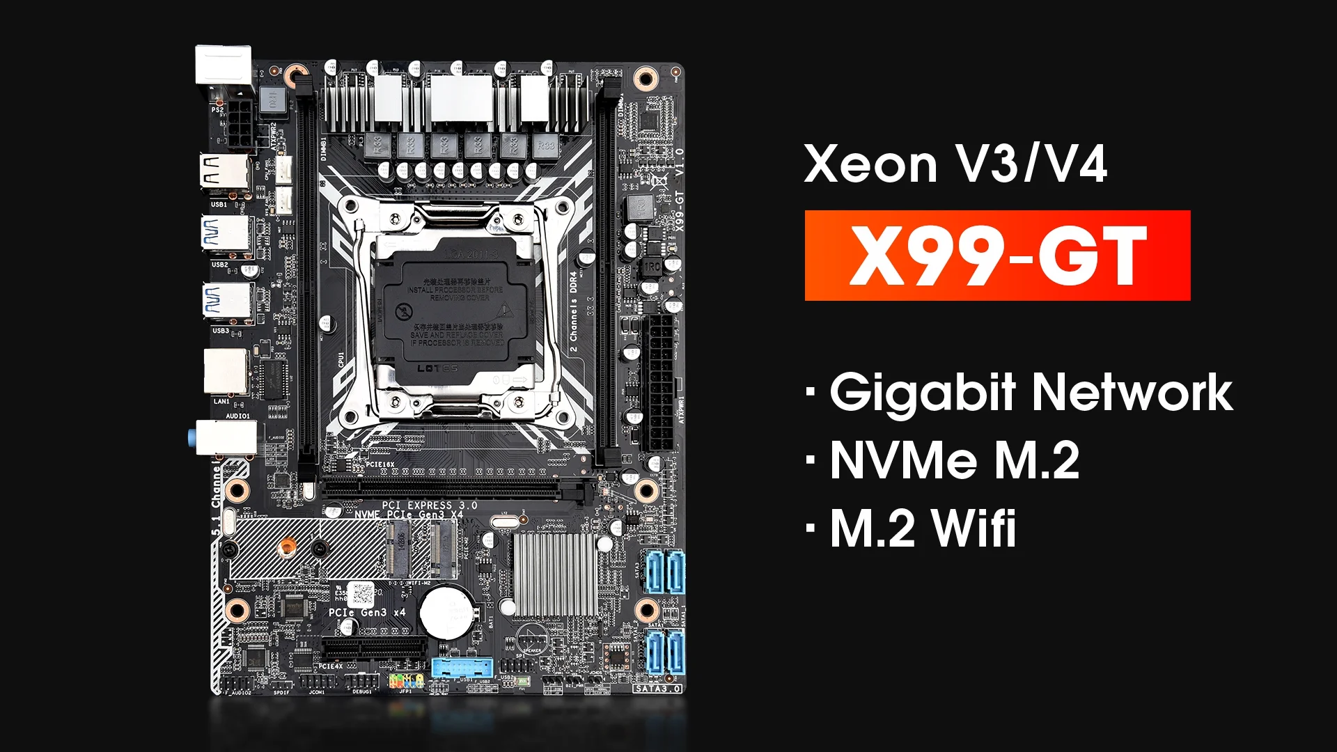 X99 Chipset Lga2011v3 V4 Socket X99-gt Motherboard Supports Dual ...