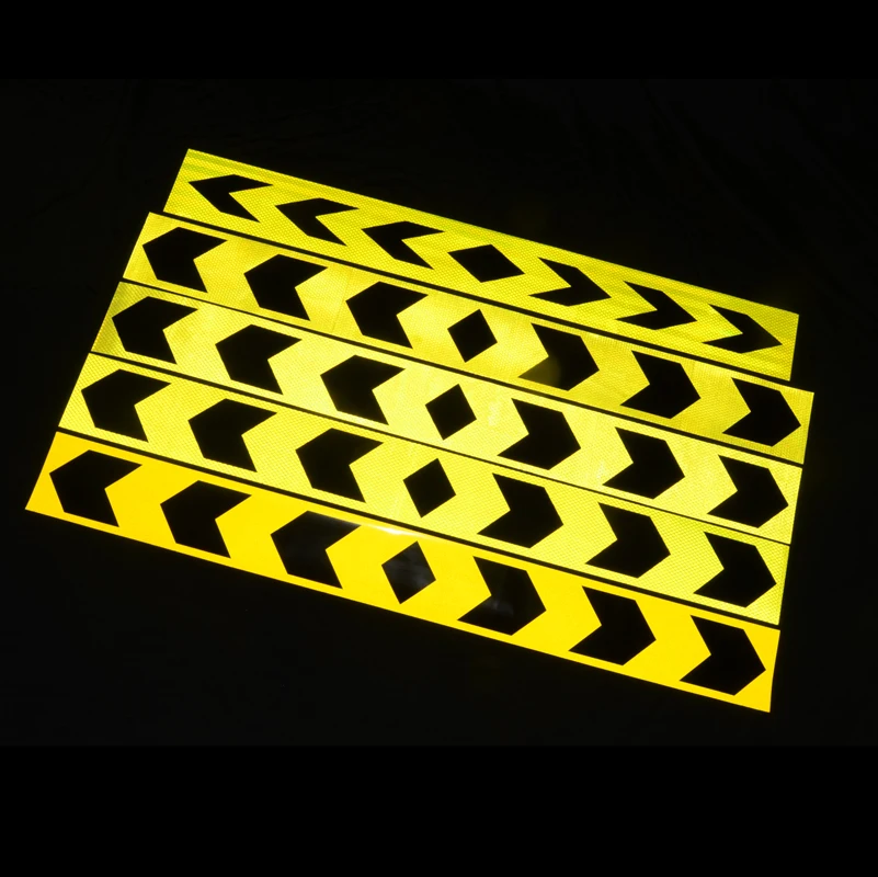 90m Fluorescent Yellow/black Arrow Reflective Tape Safety Warning ...